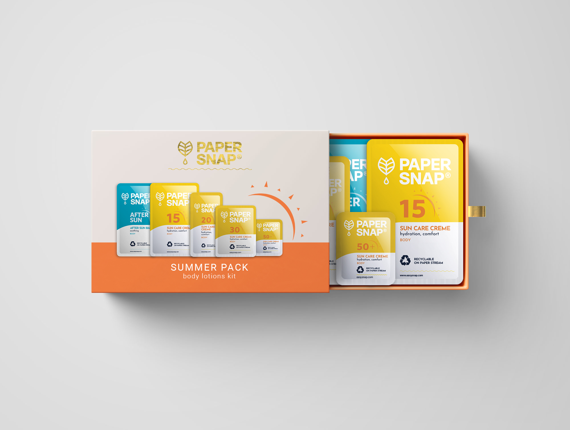 Single-Dose Sunscreen Packaging • Easysnap Technology
